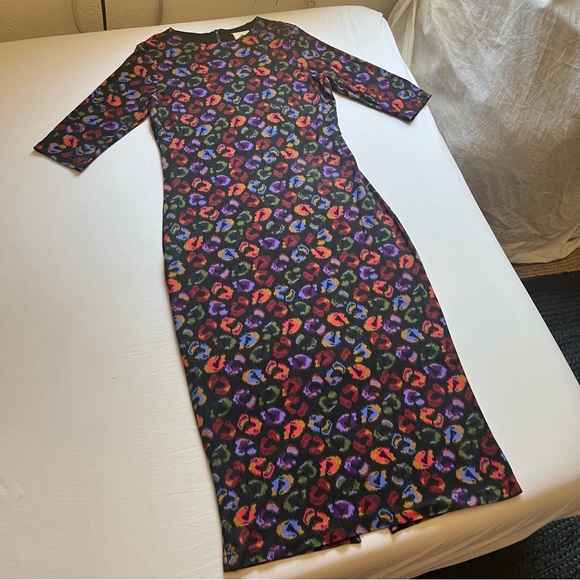 FARM Rio | Dresses | Farm Rio Black Multicolor Rainbow Cheetah Leopard ...